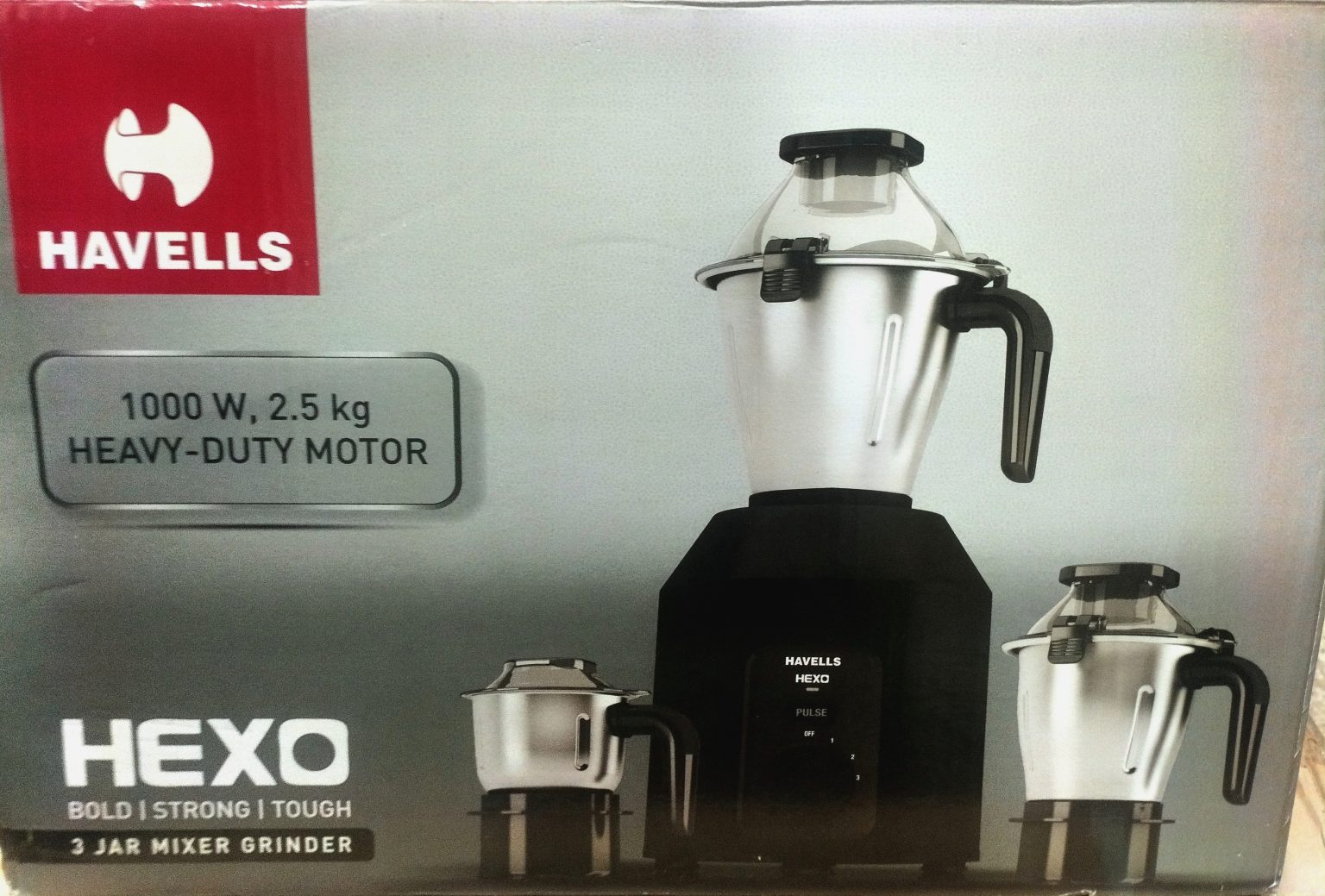 HAVELLS Hexo 1000 Watt, 3 Jars, Mixer Grinder (22000 RPM), Made in ...