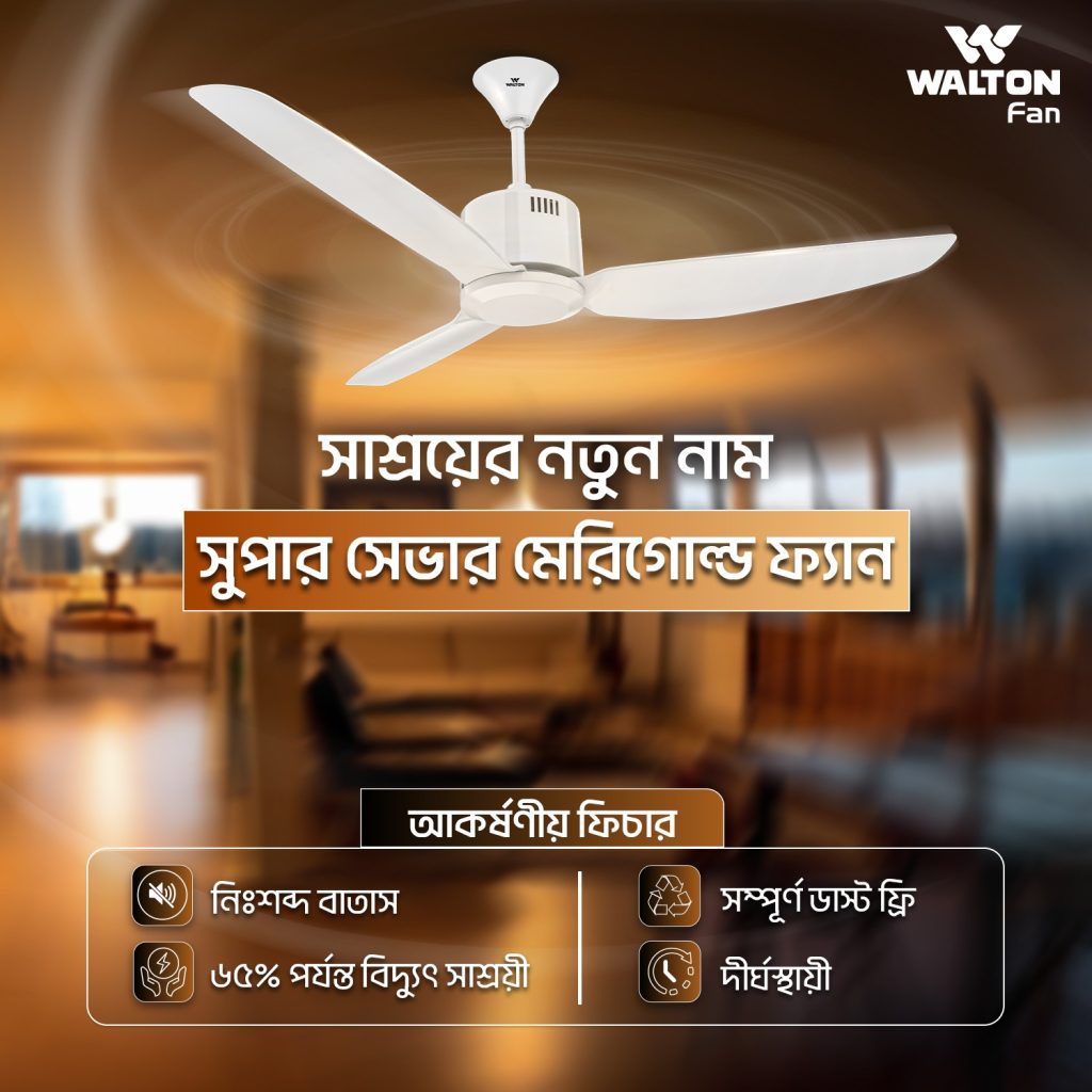 Walton Marigold Super Saver BLDC Ceiling fan, Induction Double Bearing ...